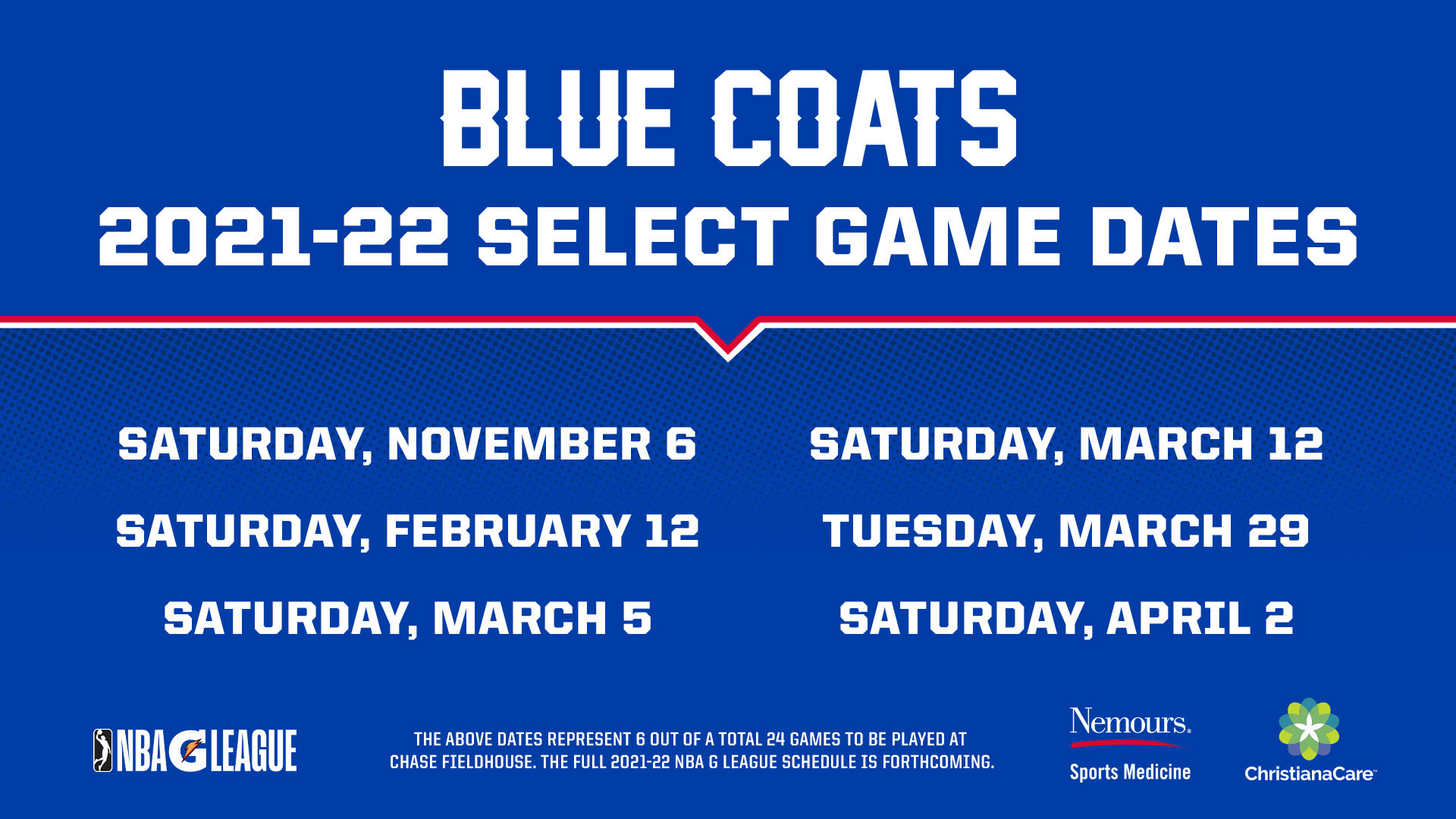 DELAWARE BLUE COATS ANNOUNCE SELECT HOME GAMES FOR 2021-22 SEASON ...